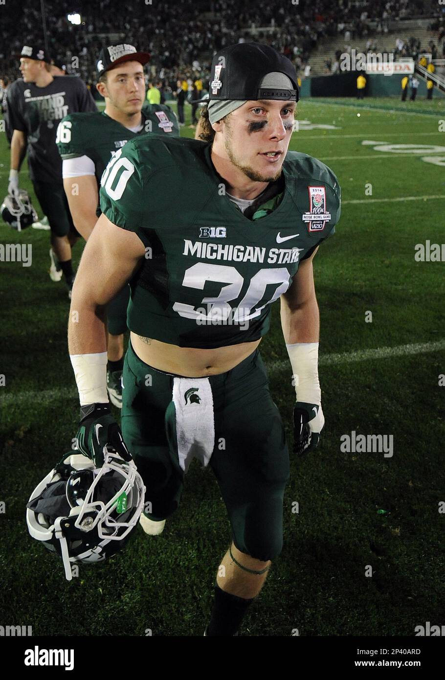 01 Jan. 2014: Michigan State Spartans full back (30) Riley Bullough ...