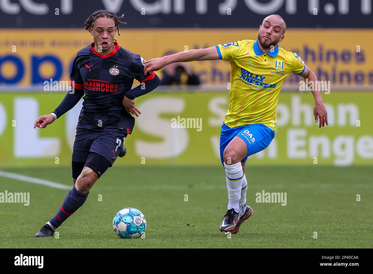05-03-2023: Sport: RKC v PSV WAALWIJK, NETHERLANDS - MARCH 5: Xavi Simons (PSV) and Iliass Bel ...