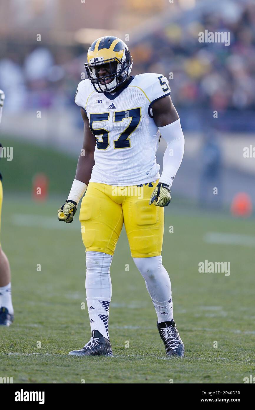 Michigan defensive end Frank Clark (57) stands during a NCAA Football ...