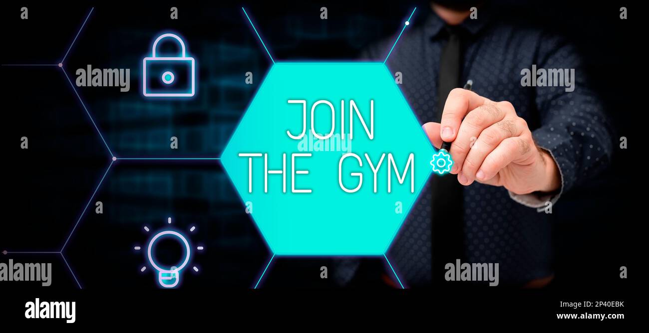 Text caption presenting Join The Gym. Business idea Motivation to start ... Text caption presenting Join The Gym. Business idea Motivation to start ...
