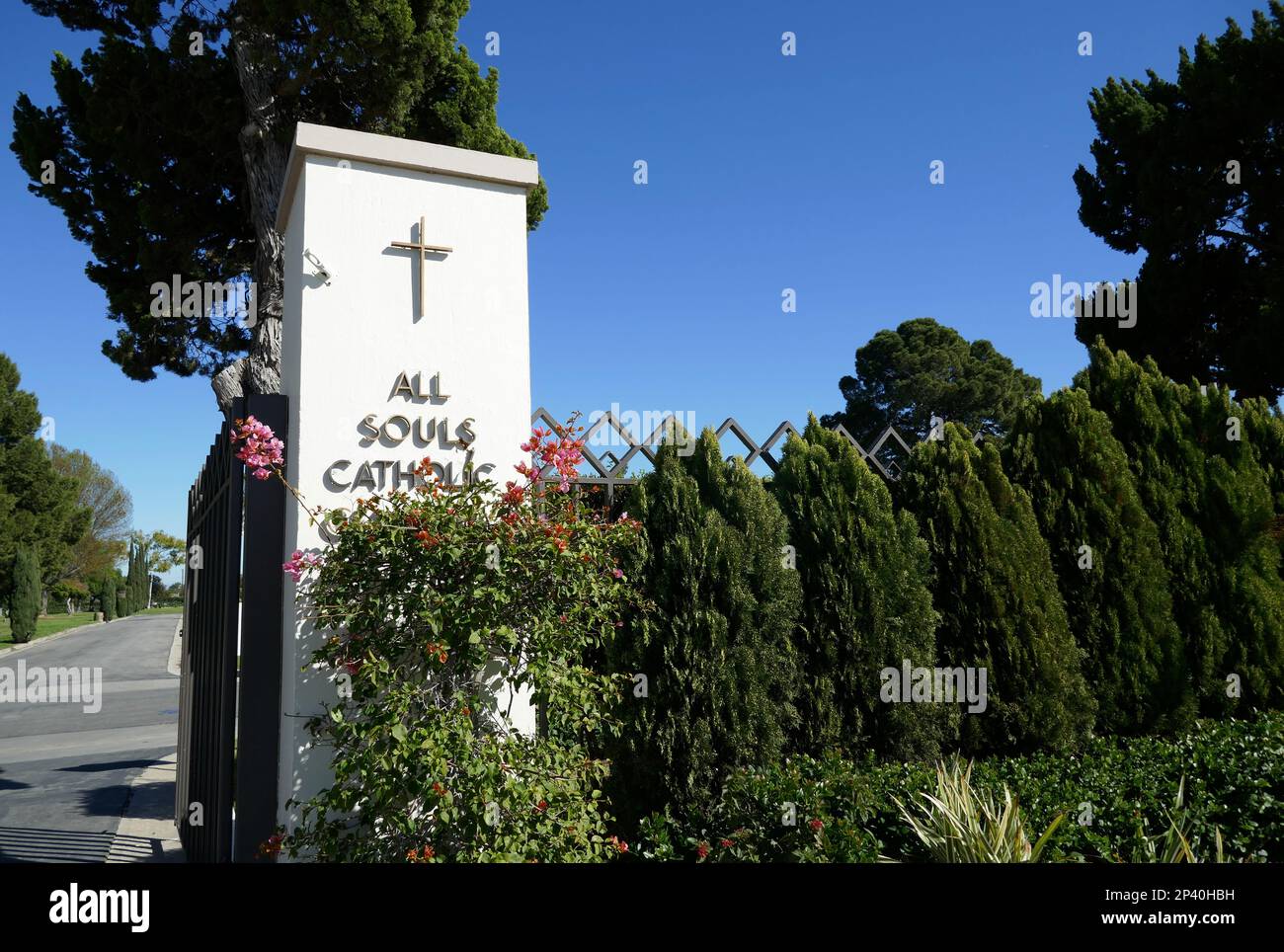 Long Beach, California, USA 2nd March 2023 All Souls Cemetery on March ...