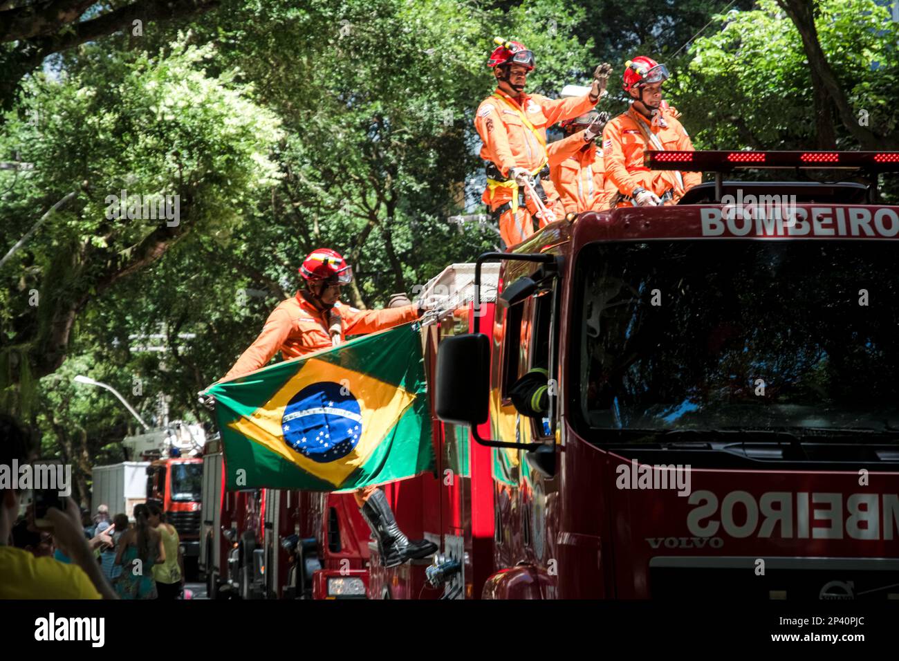 Salvador, Bahia, Brazil - September 07, 2016: Soldiers from the fire ...
