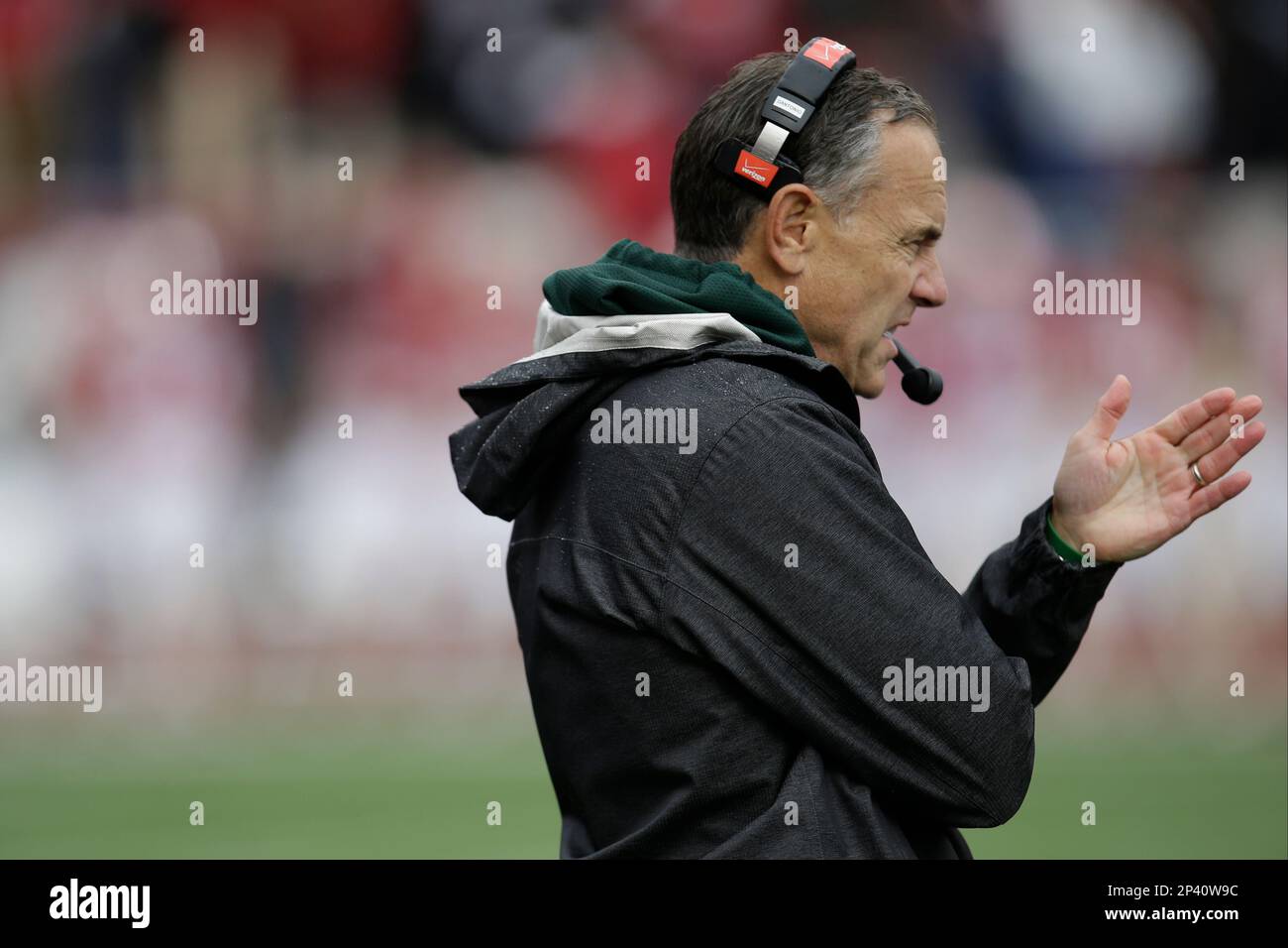 18 October 2014: Michigan State head coach Mark Dantonio as the Indiana ...