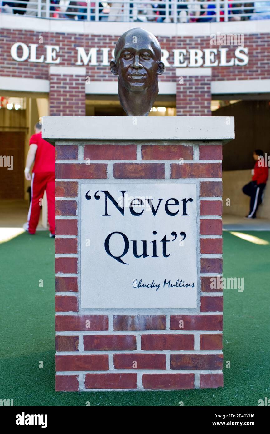 19 October 2013; LSU Tigers at Ole Miss Rebels; A statue of Chucky ...
