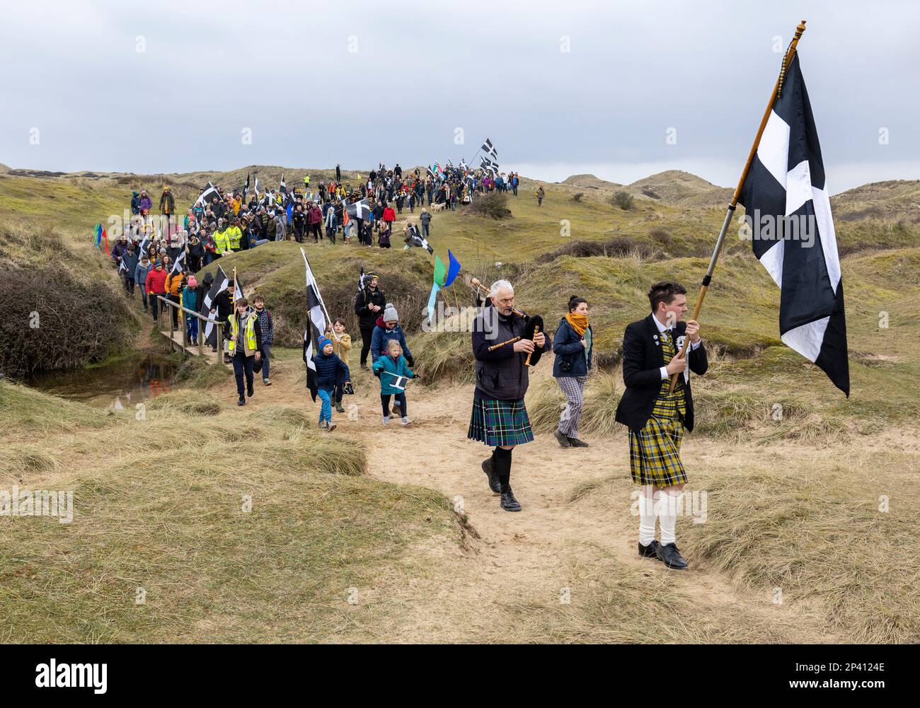 The St Pirans Day Procession to the Oratory at Perranporth 2023, said ...