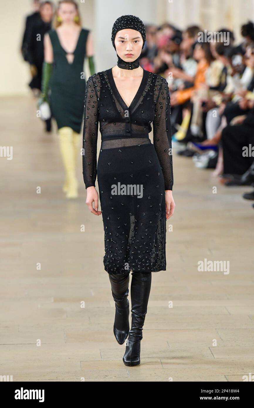 A model walks on the runway at the Lanvin fashion show during the Fall Winter 2023 Collections ...