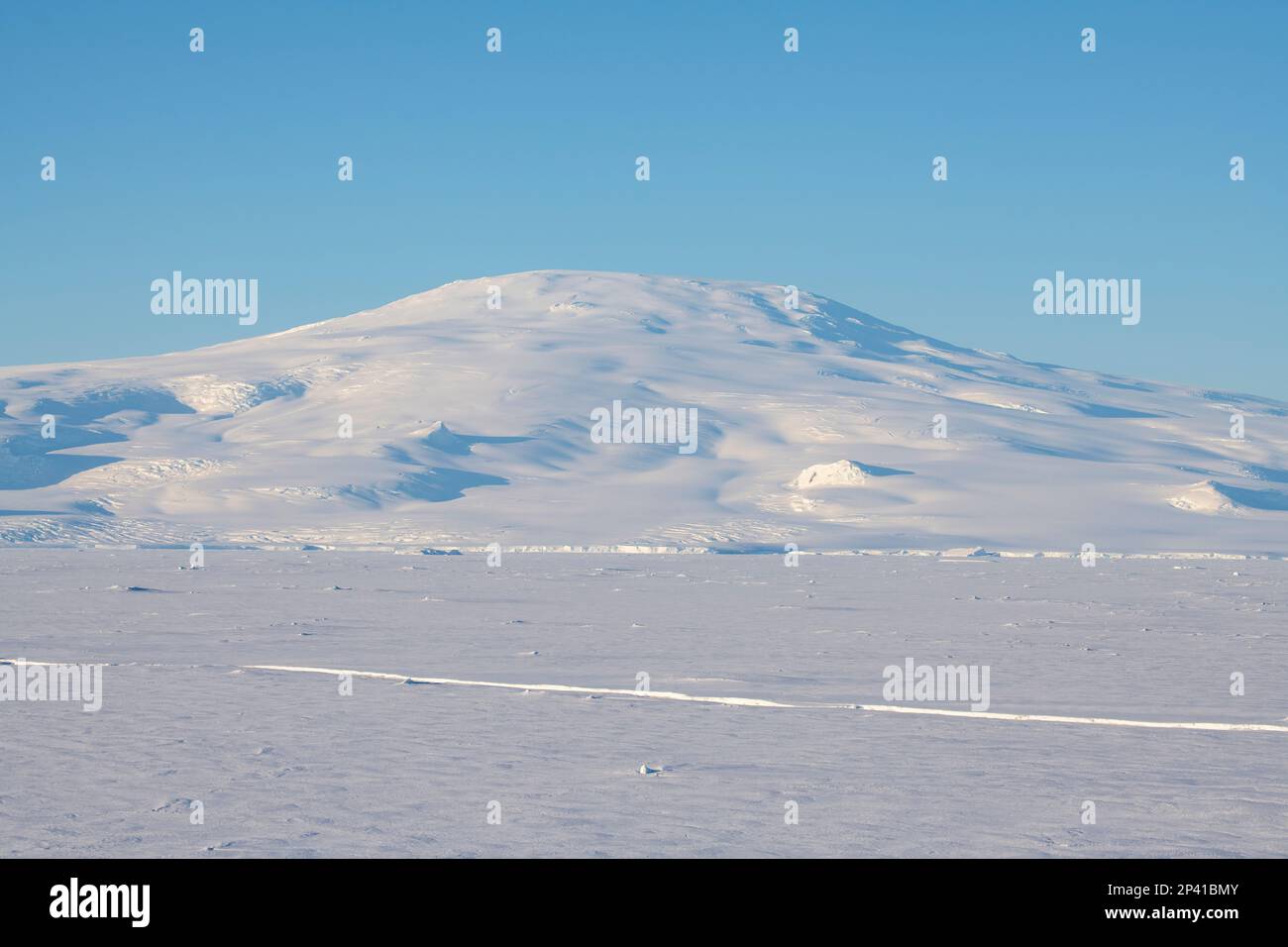 Antarctica, Amundsen Sea, Siple Island. Mount Siple Antarctic shield ...