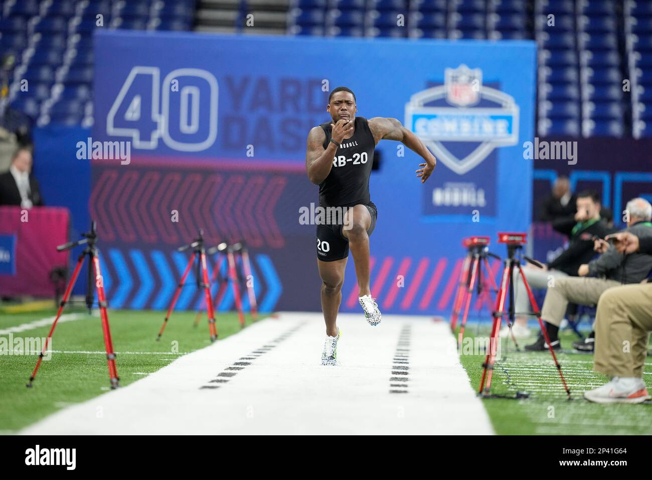 Tulsa running back Deneric Prince runs a drill at the NFL football ...