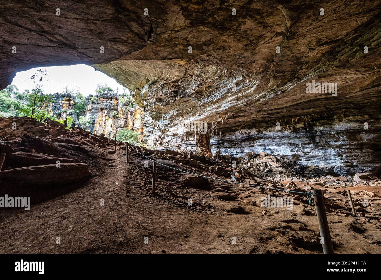 Limestone cave of stalactite and stalagmite formations, the Gruta da ...