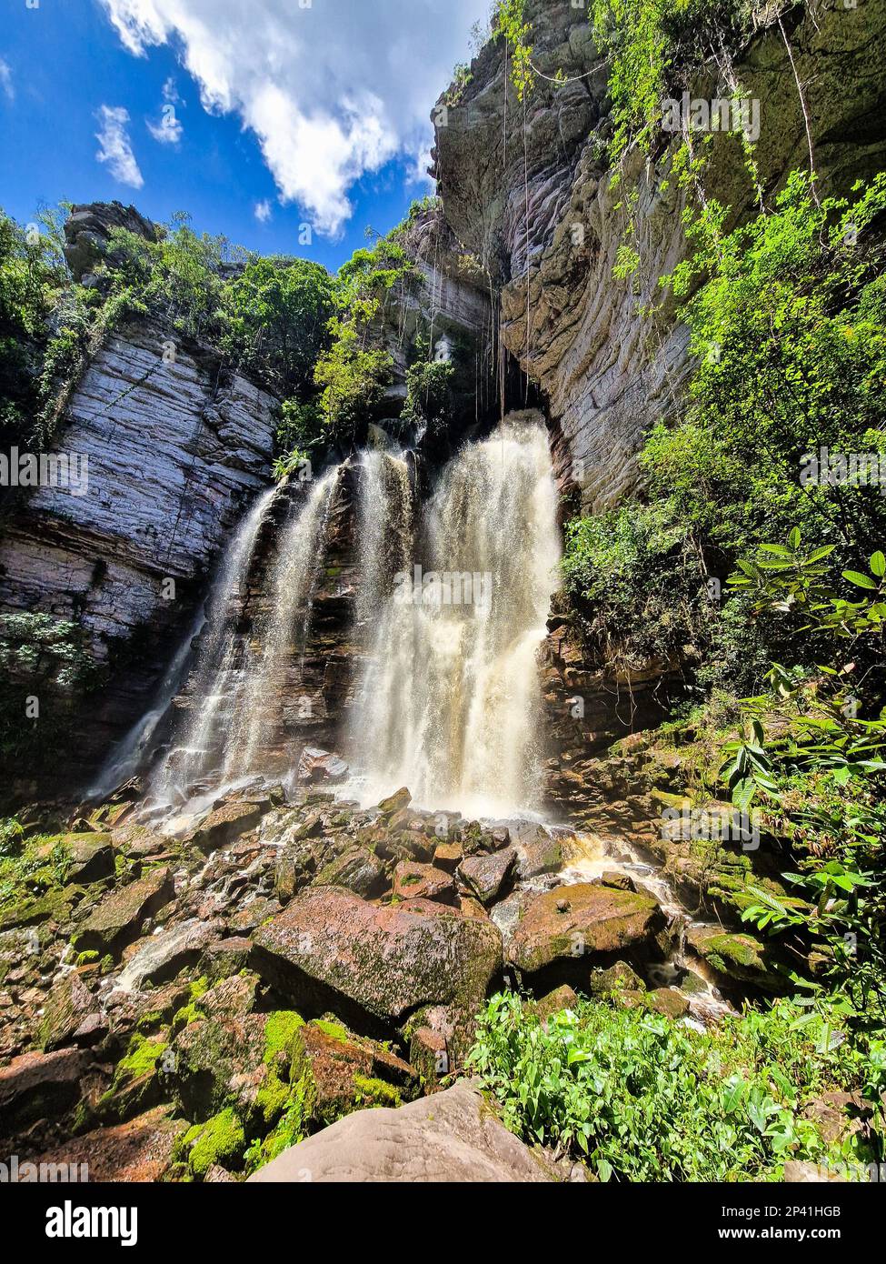 Canyons on the way to the Buracao waterfall, Ibicoara, Chapada ...
