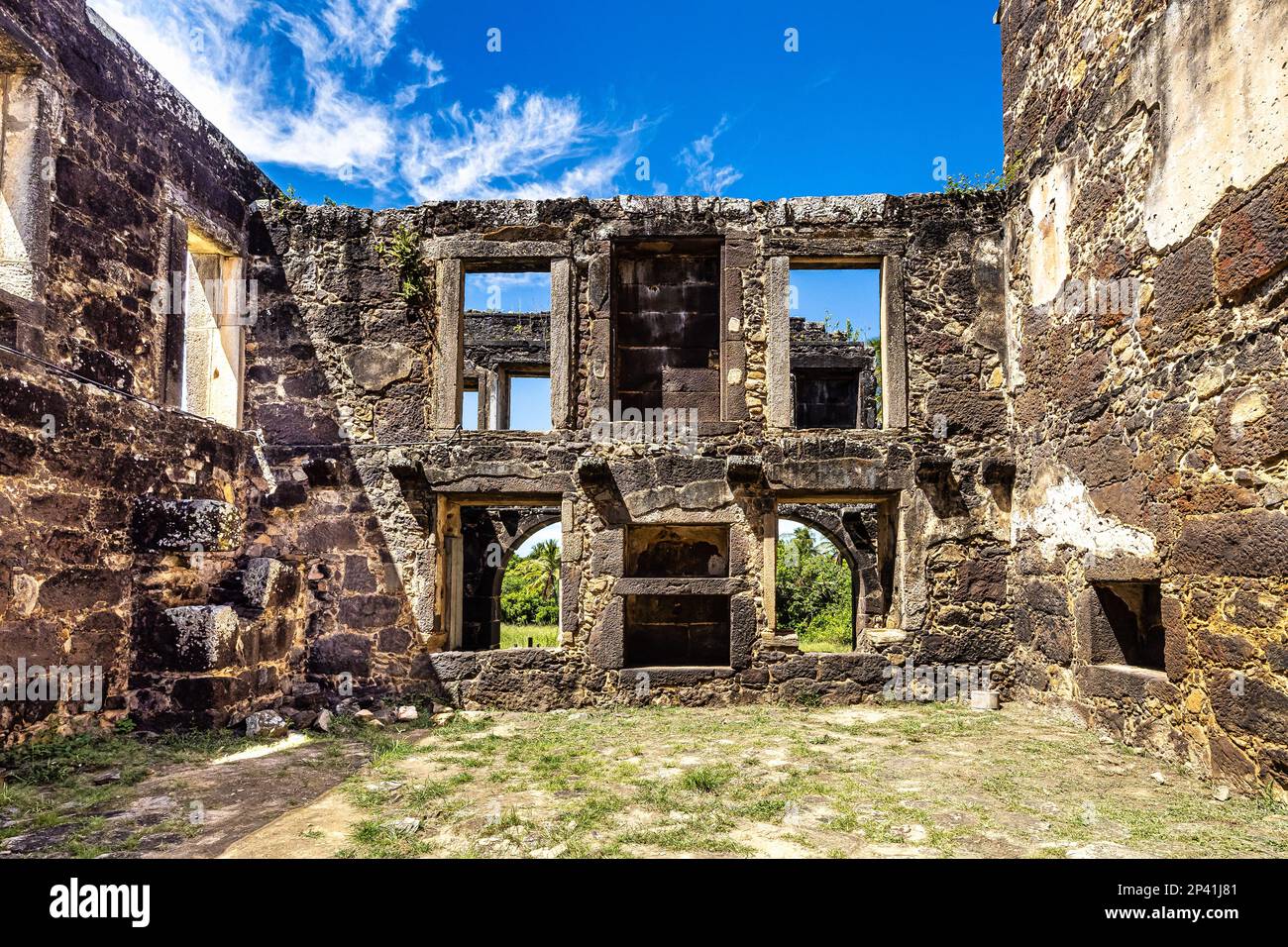 Ruins of the Garcia D'Avila castle, in the Praia do Forte region in the ...