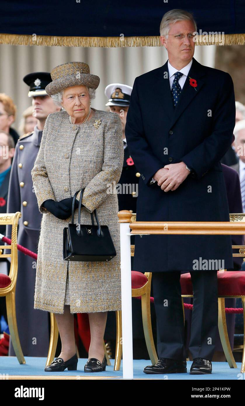 Britain's Queen Elizabeth and Belgium's King Philippe attend the ...