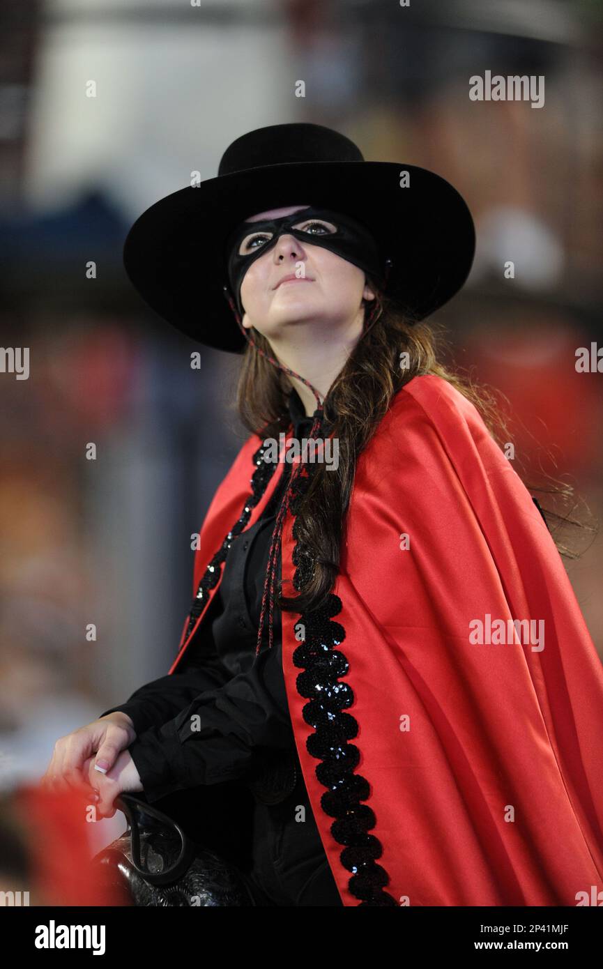 01 November 2014: The Red Raider mascot rider watches action during 34 ...