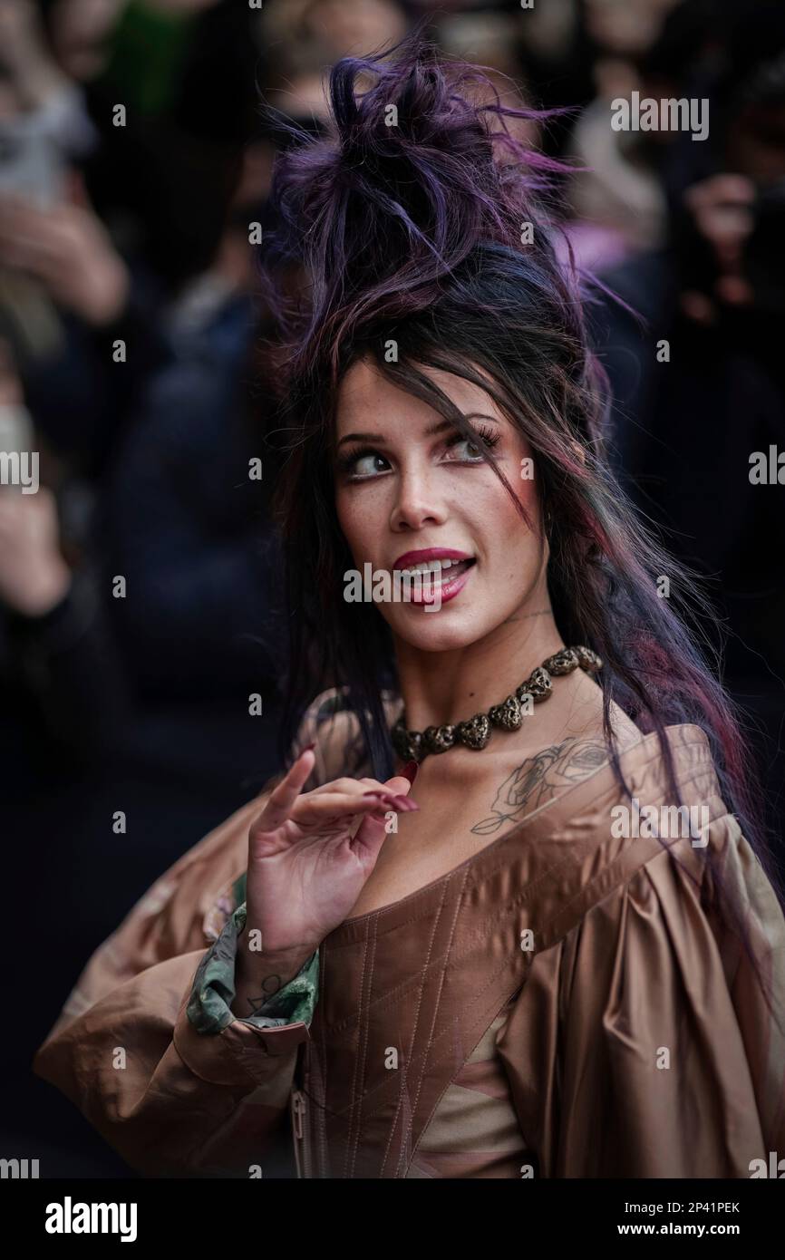 Halsey poses for photographers upon arrival at the Vivienne Westwood ...