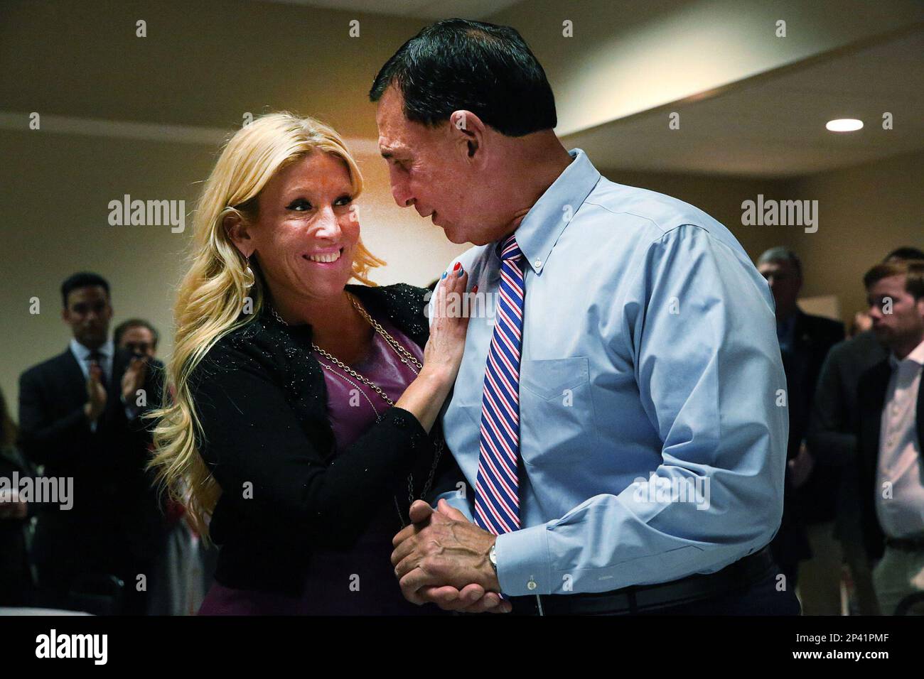 Republican U.S. Rep. Frank LoBiondo reacts with wife Tina, to word of ...