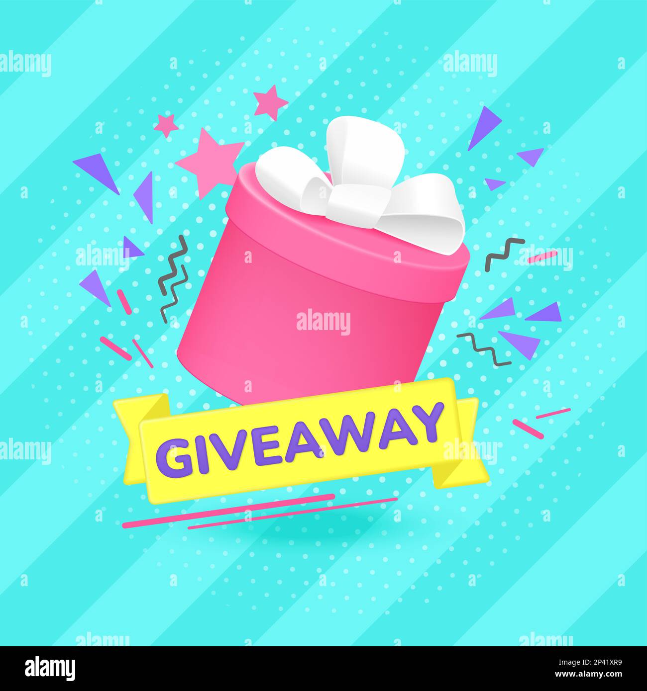 Giveaway, contest in social media design template vector illustration ...