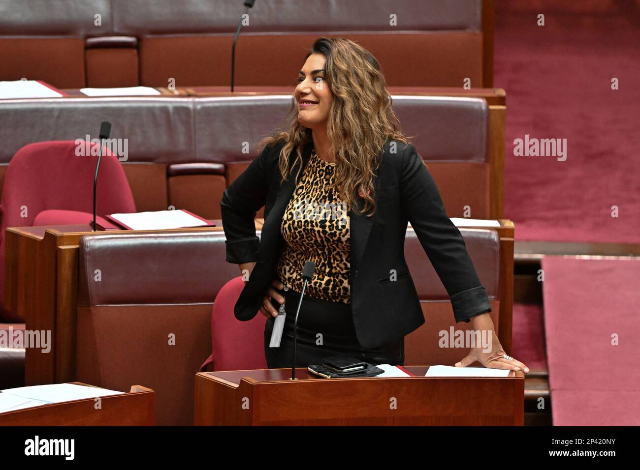 Independent Senator Lidia Thorpe in the Senate chamber at Parliament ...