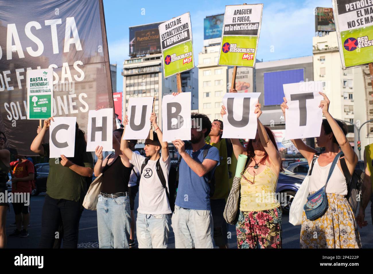 Buenos Aires, Argentina; March 3, 2023: Global Climate Strike. Young ...