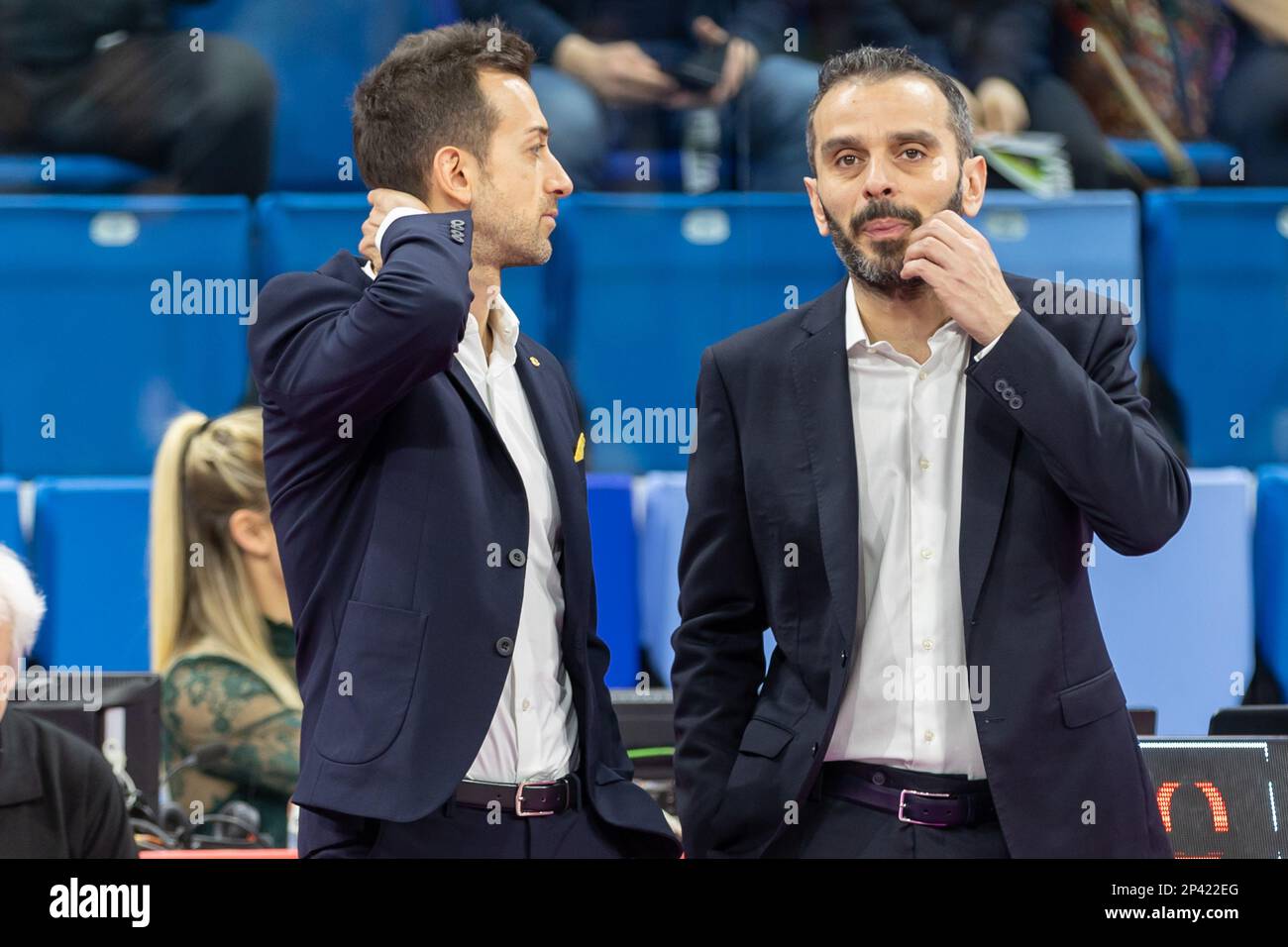 Marco Gaspari (Vero Volley Milano) and Daniele Santarelli (Imoco Volley ...