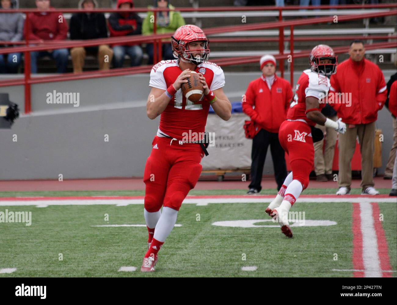 November 1, 2014: Miami (Oh) Redhawks quarterback Andrew Hendrix (12 ...
