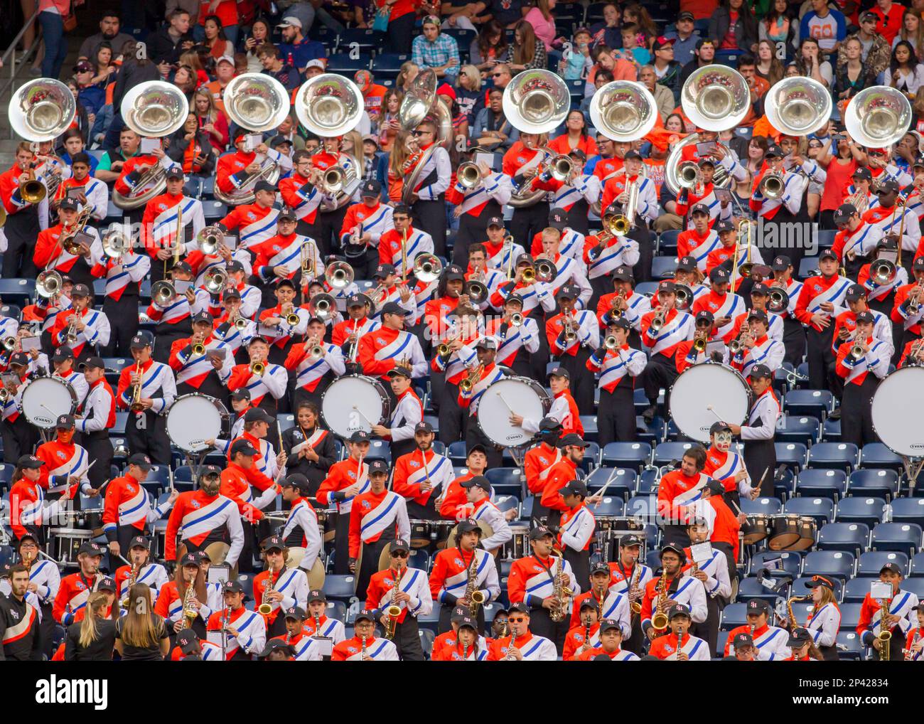 November 1, 2014: SHSU Bearkats marching band during the Battle of the ...