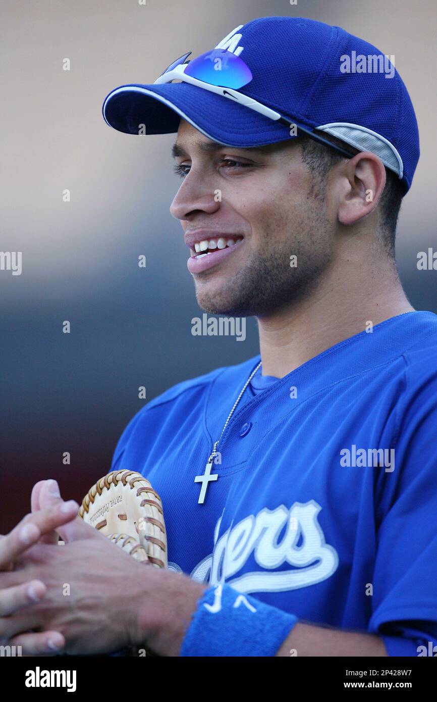 James Loney of the Los Angeles Dodgers during batting practice before a ...