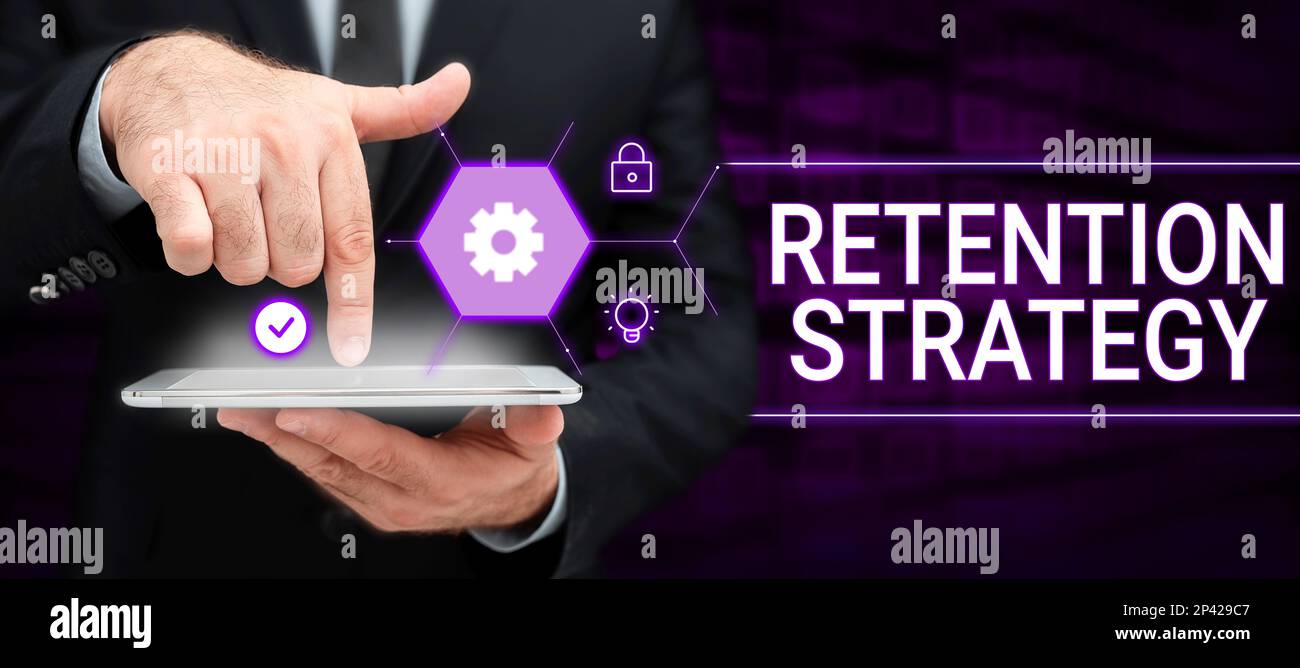 Text showing inspiration Retention Strategy. Business concept ...
