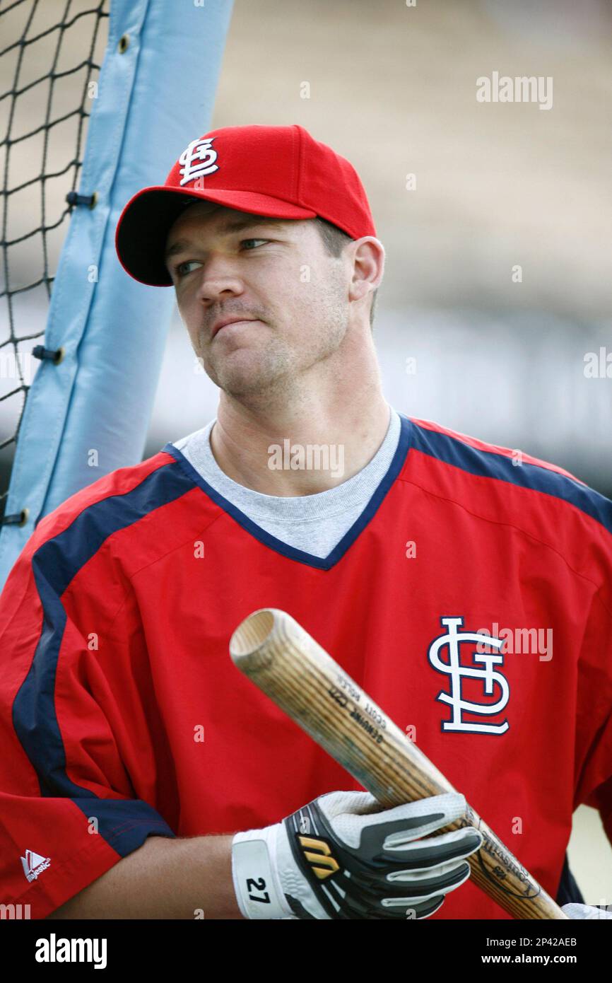 Scott Rolen of the St. Louis Cardinals during batting practice before a ...