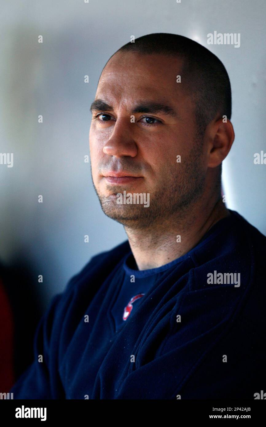 Travis Hafner of the Cleveland Indians during batting practice before a ...