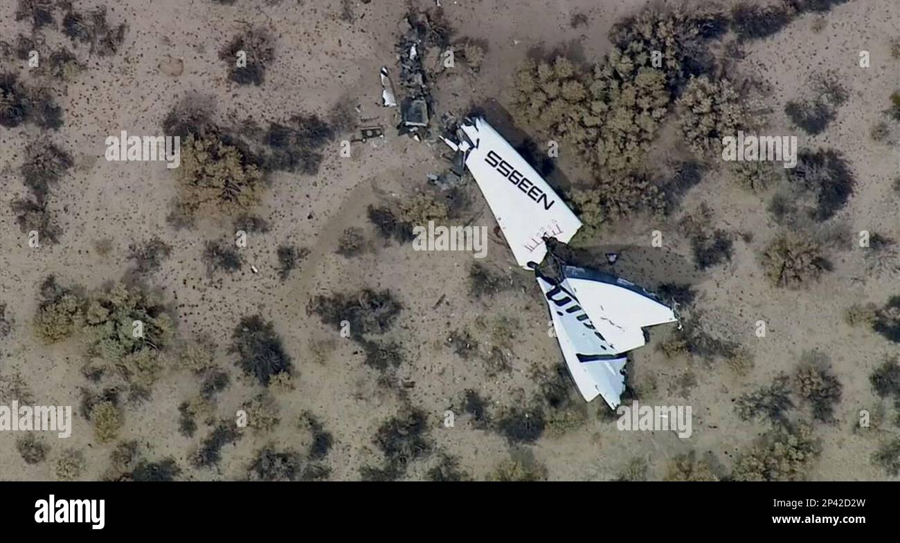This image from video by KABC-TV Los Angeles shows wreckage of ...