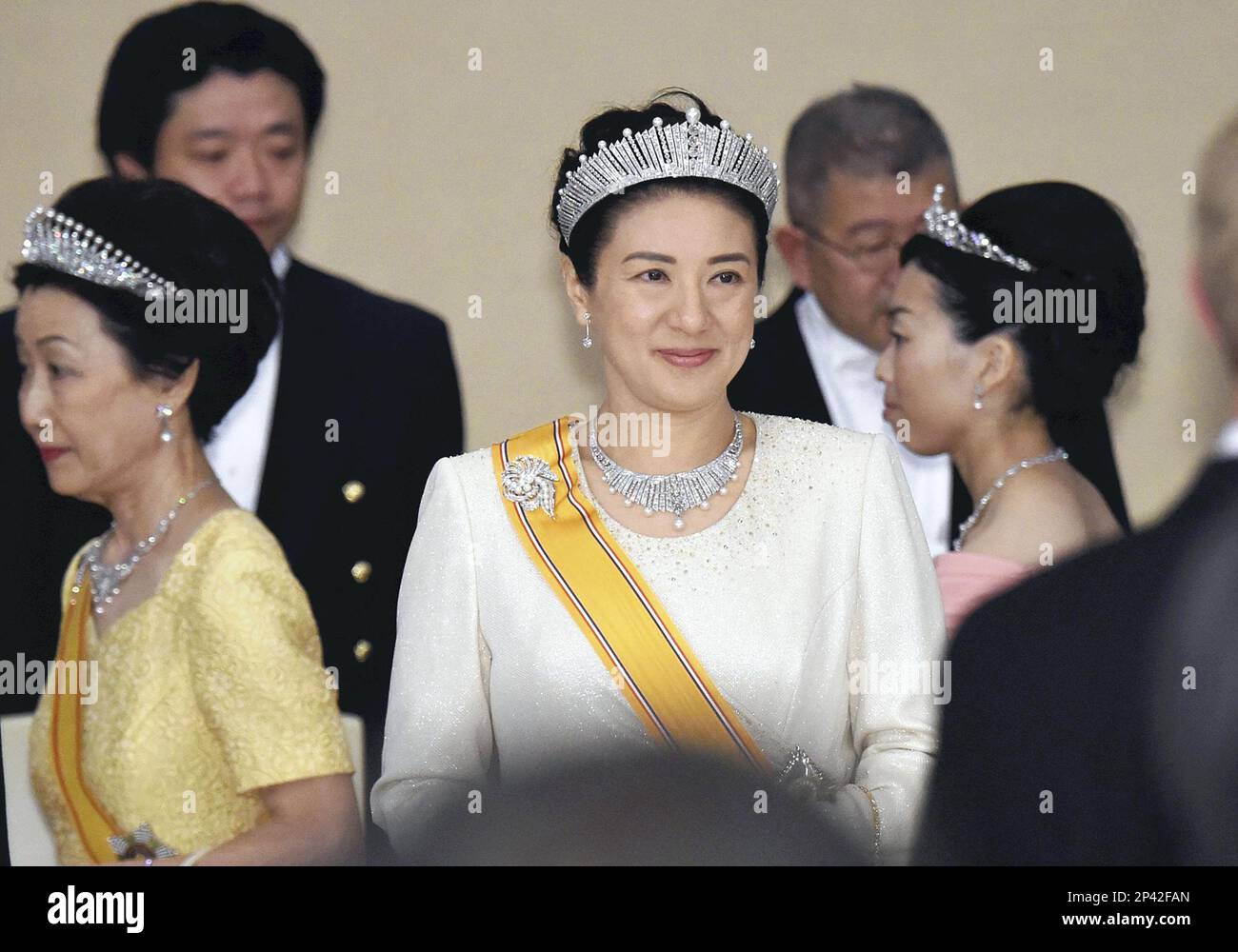 Crown Princess Masako (C) attends a state dinner hosted by Japanese ...