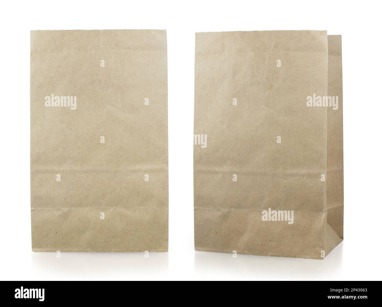 Folded paper bag isolated on white background Stock Photo - Alamy