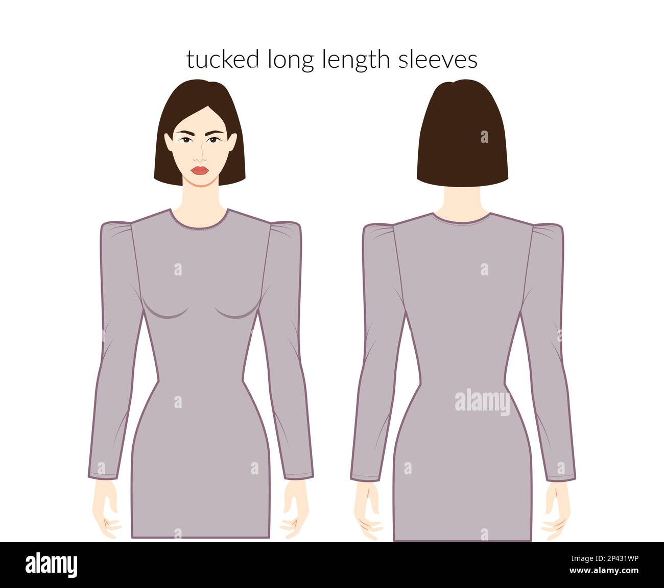 Woman body front back drawing vector hi-res stock photography and ...