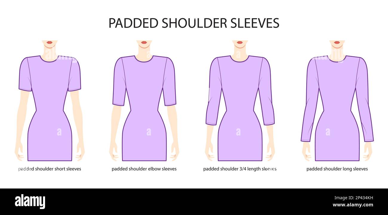 Set of Padded shoulder sleeves clothes - long, short, 3-4, elbow length ...