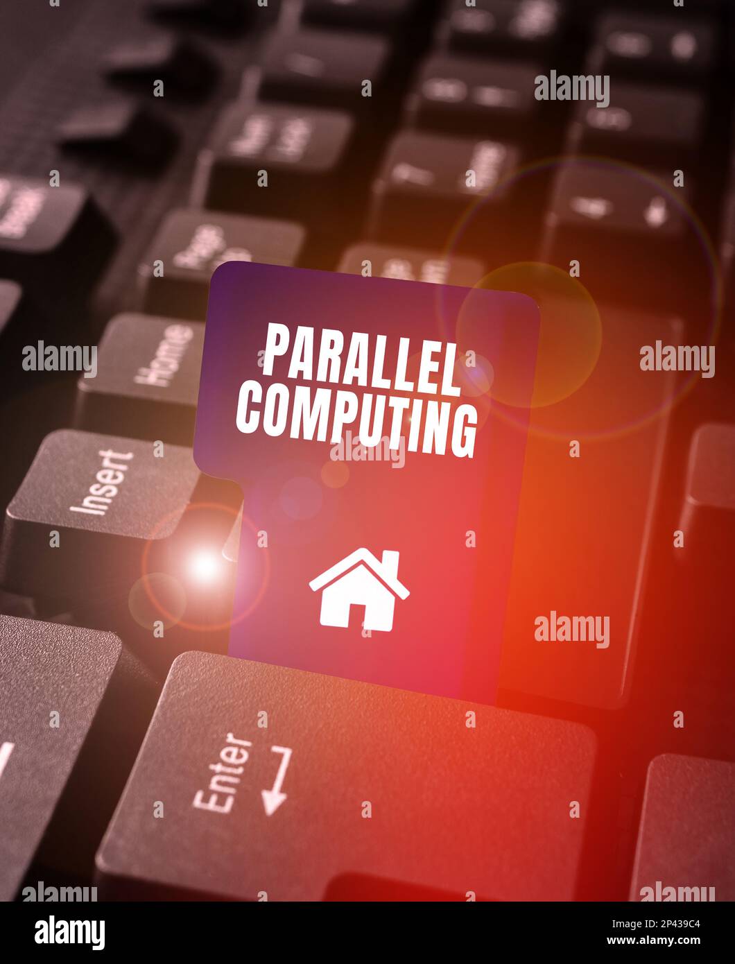 Text caption presenting Parallel Computing. Conceptual photo ...
