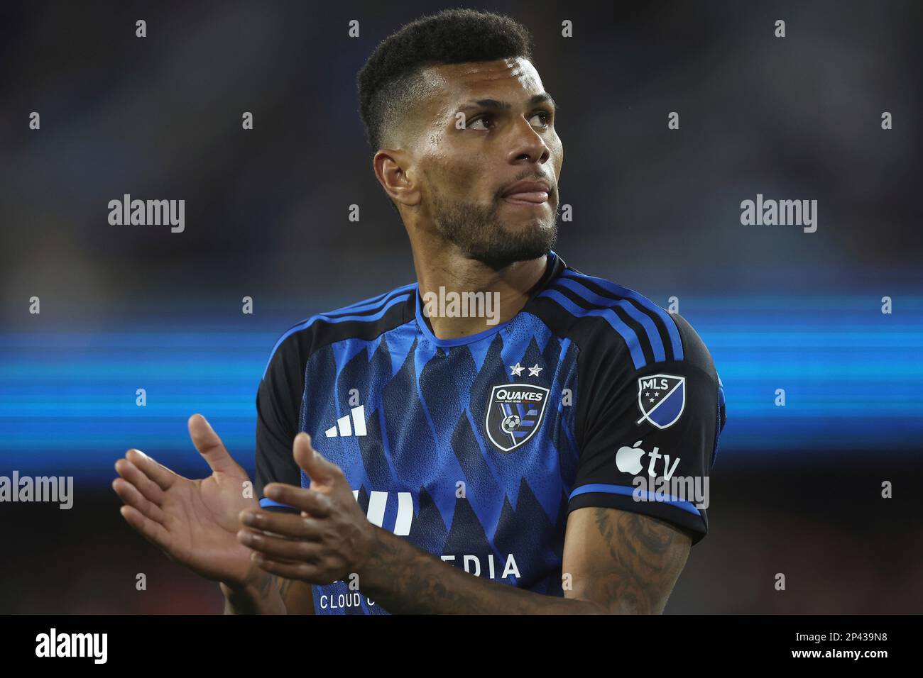 San Jose Earthquakes defender Rodrigues (26) looks on during an MLS ...