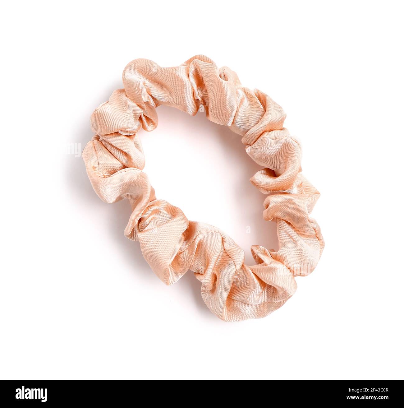 Stylish silk scrunchy isolated on white background Stock Photo - Alamy
