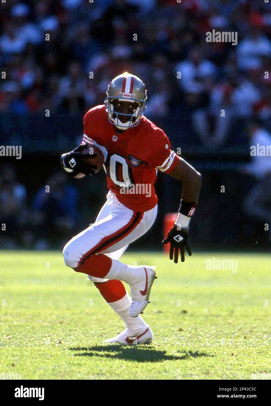Wide Receiver Jerry Rice #80 of the San Francisco 49ers catches the ...