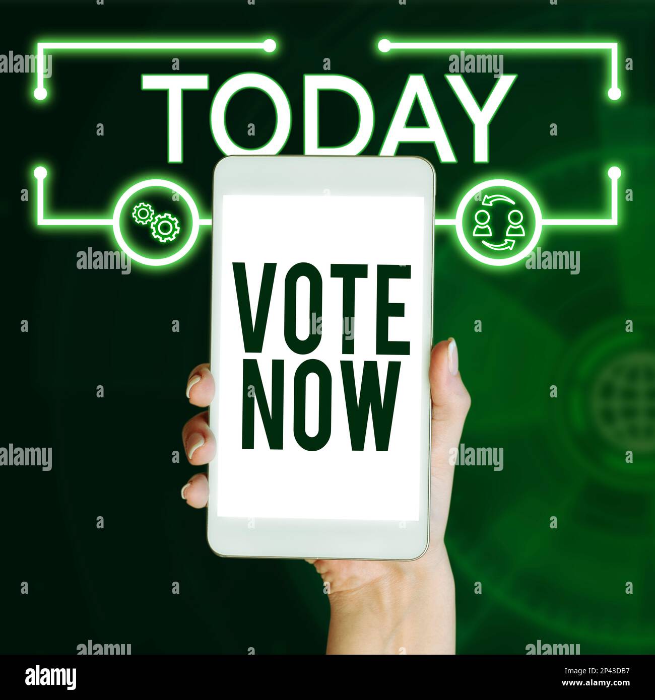 Hand writing sign Vote Now. Conceptual photo formal indication of ...