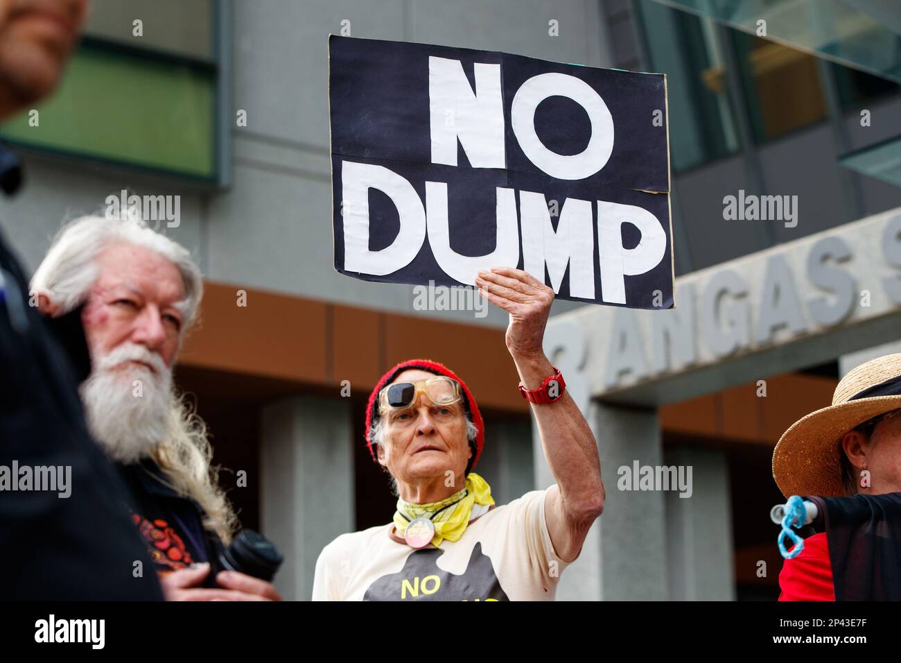 People participate in a protest in objection to the nuclear waste dump ...