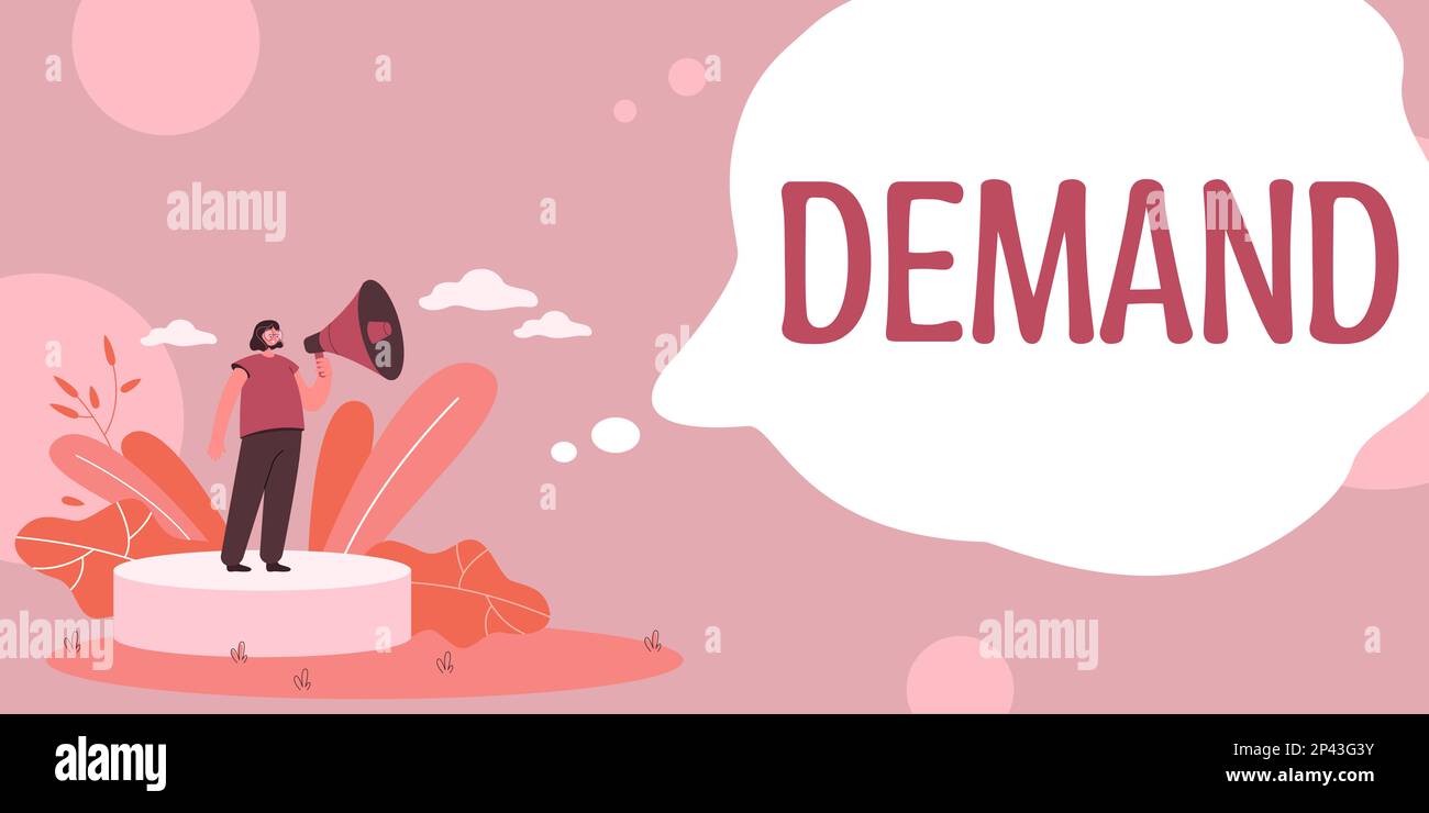 Conceptual caption Demand. Concept meaning insistent and peremptory ...