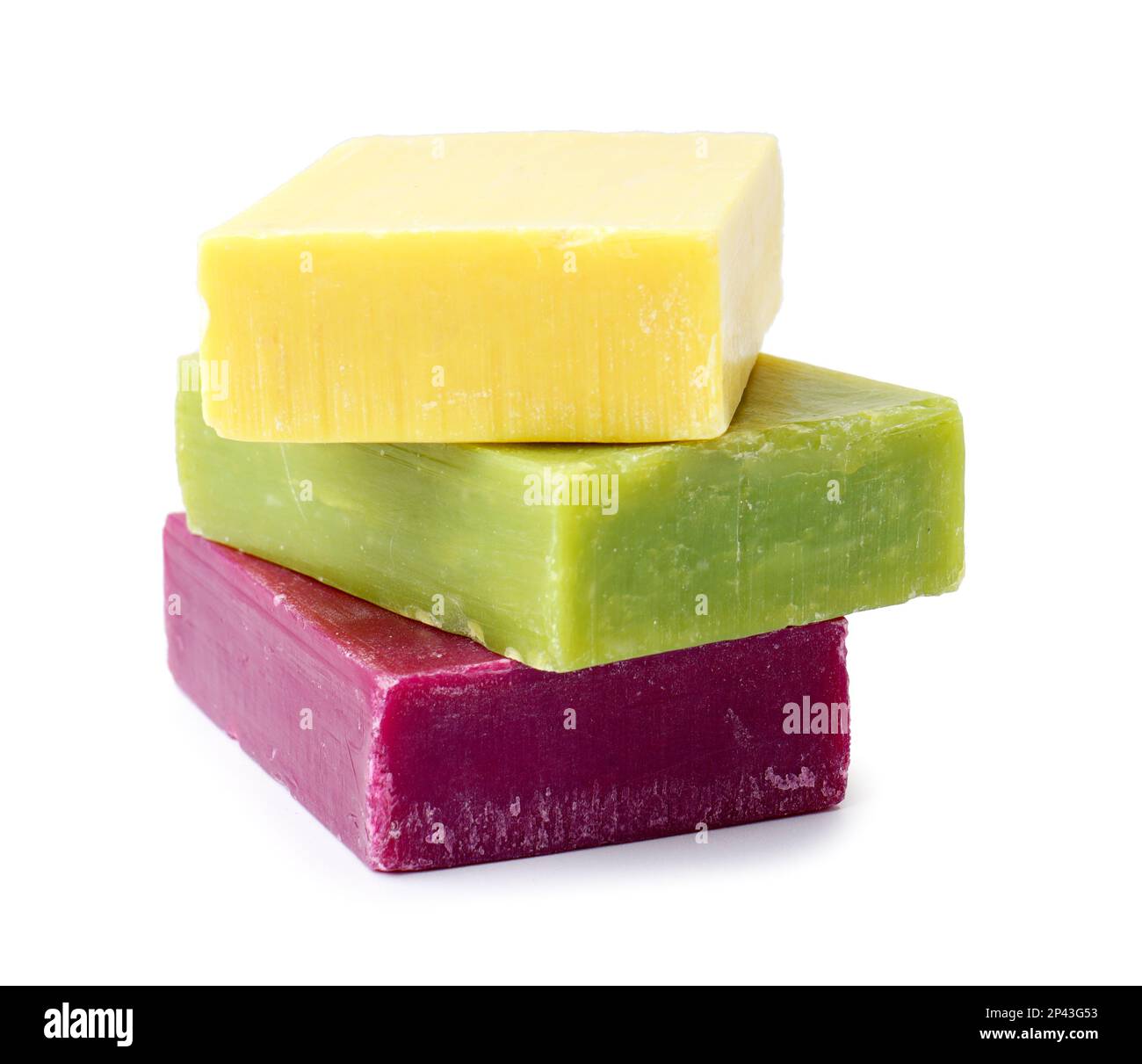 Colorful soap bars on white background Stock Photo - Alamy