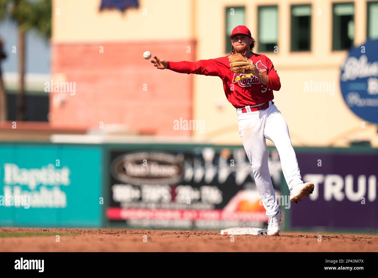 St. Louis Cardinals second baseman Brendan Donovan throws out New York ...