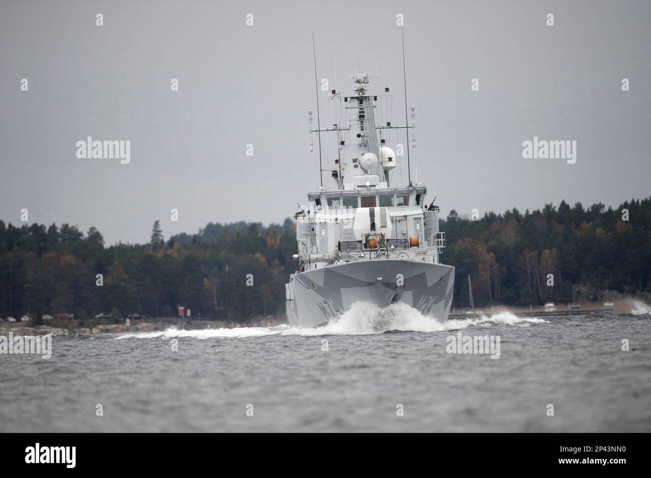 CORRECTS YEAR - The Swedish minesweeper HMS Kullen under way in Namdo ...