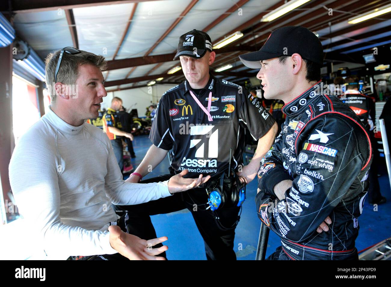 Jamie McMurray (left), Keith Rodden (center) and Kyle Larson (right ...