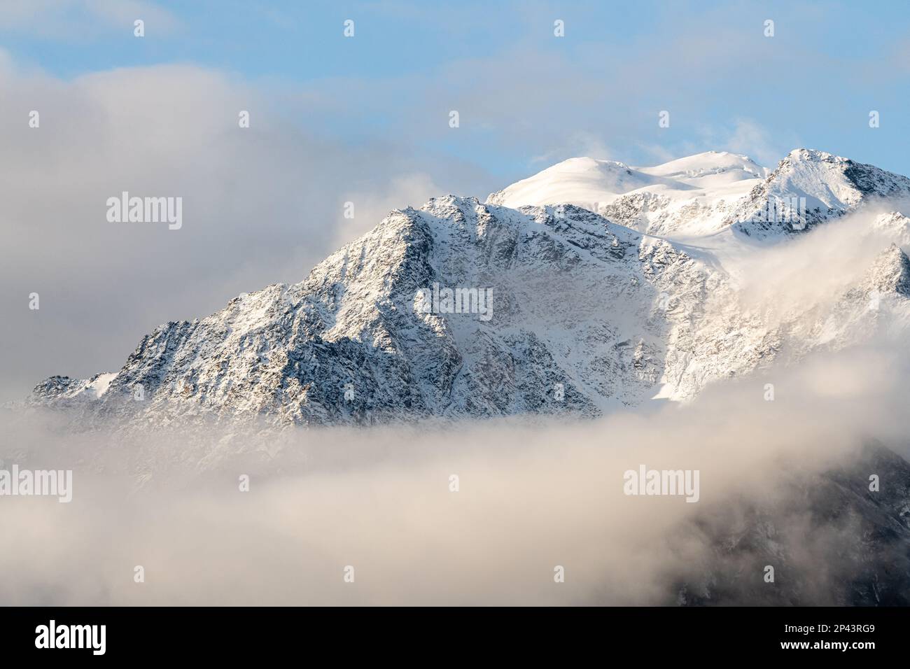 Snow falling in misty yellow hi-res stock photography and images - Alamy
