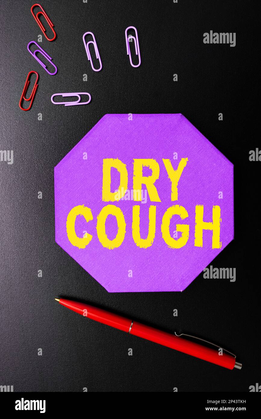 Handwriting text Dry Cough. Business concept cough that are not ...