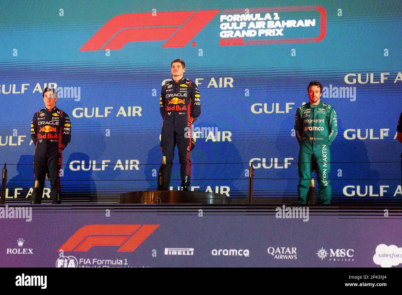 Max Verstappen (NED) Redbull Racing RB19 Sergio Perez (MEX) Redbull ...