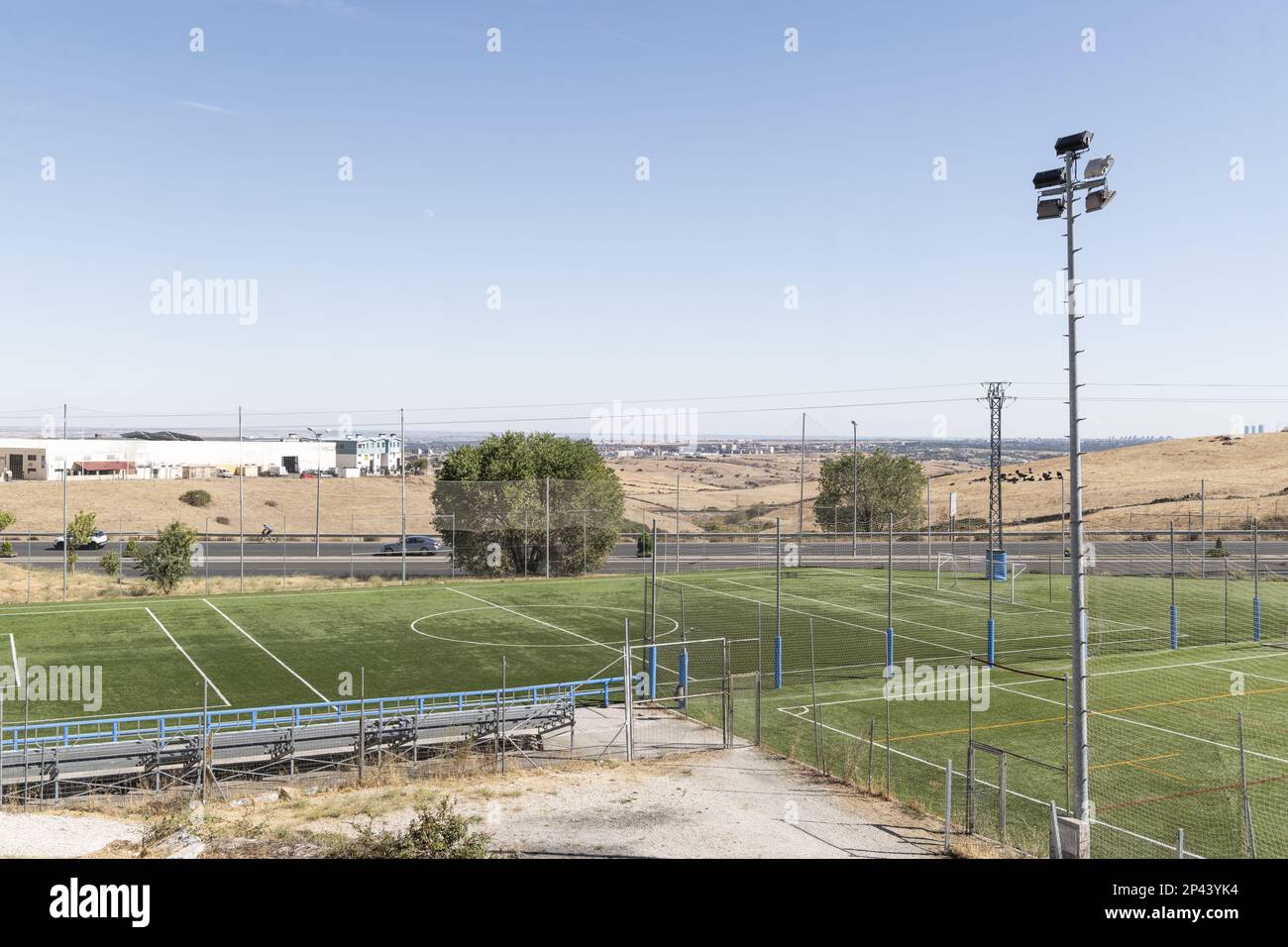 Several grass soccer training fields for youth and children's teams ...