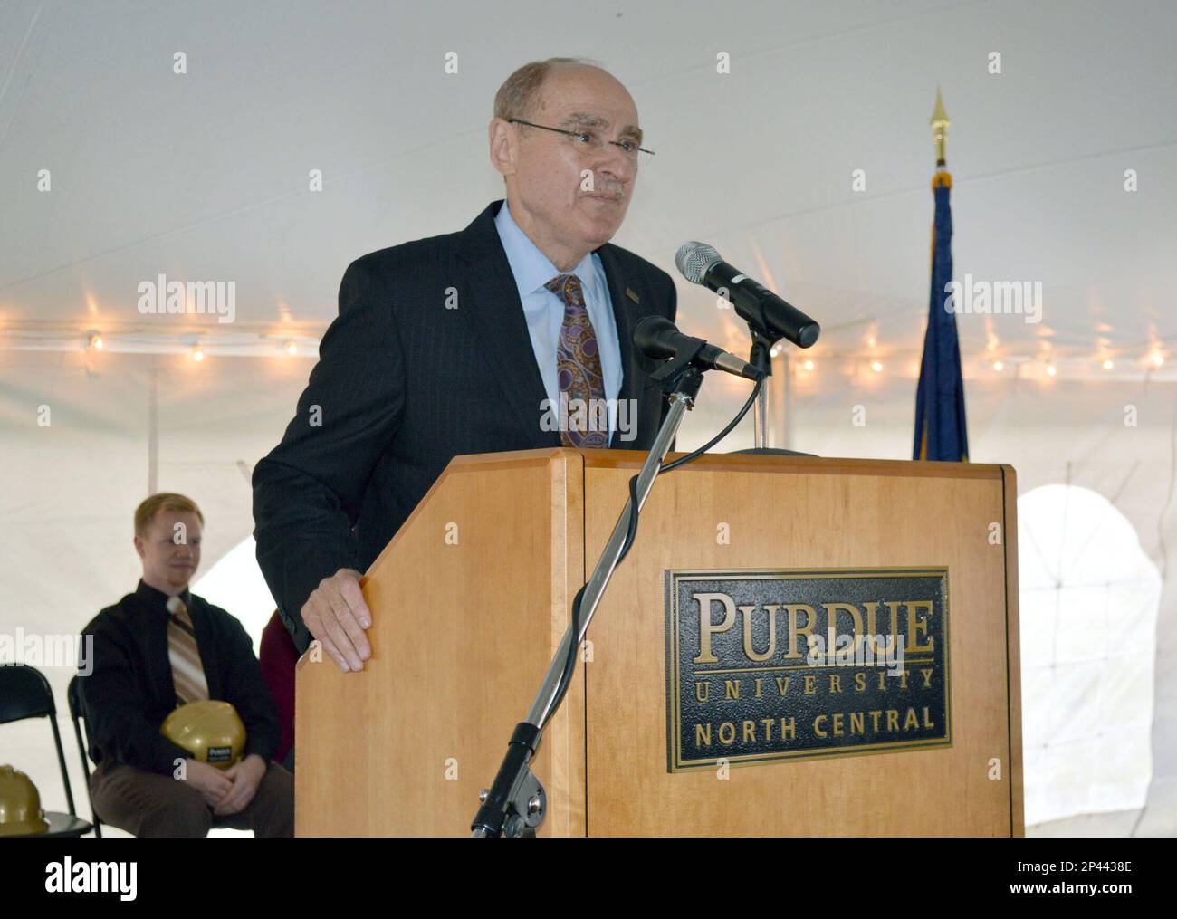 Purdue University North Central Chancellor James Dworkin gives the ...